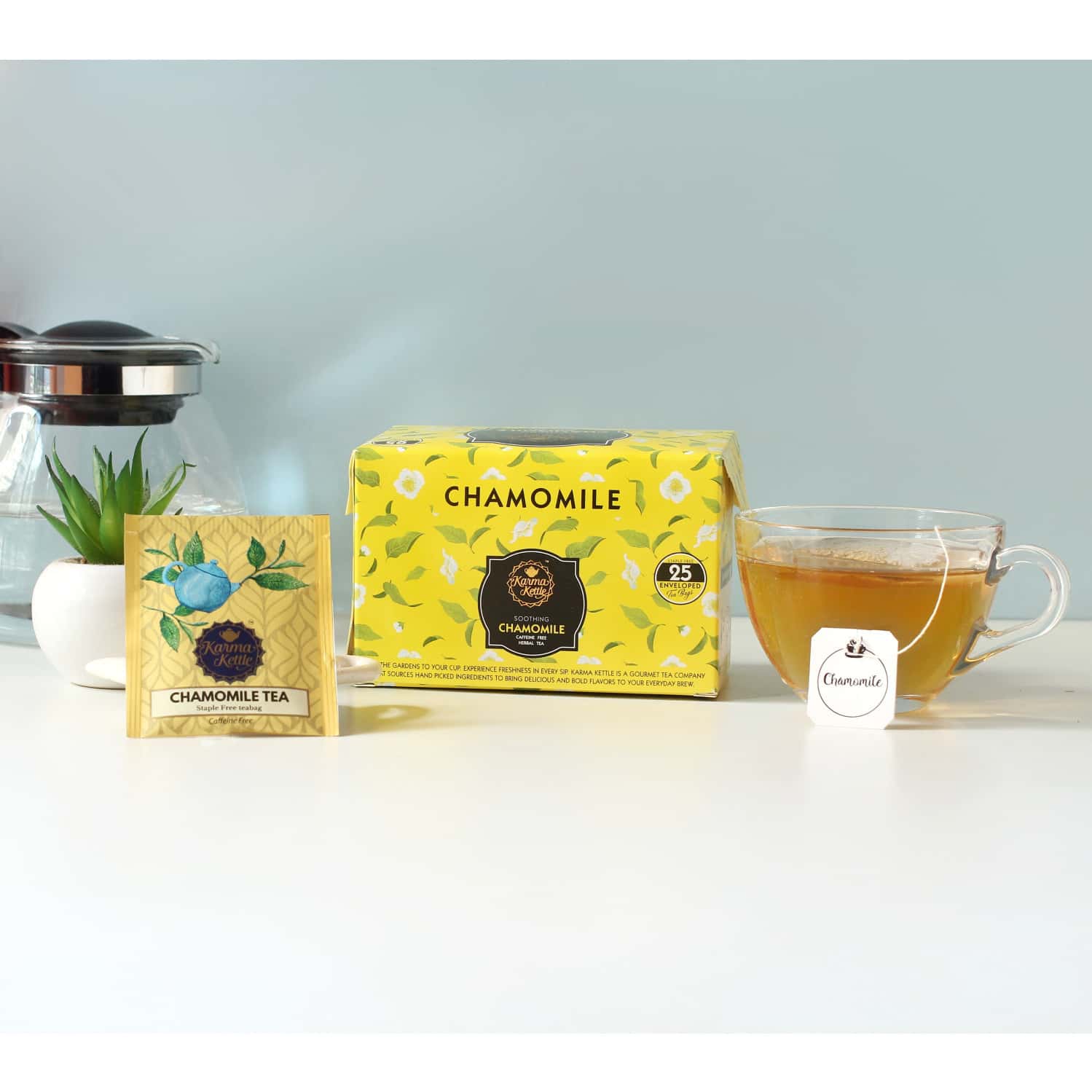 Buy KARMA KETTLE CHAMOMILE TEA UNBLEACHED AND STAPLE-FREE 25 TEABAGS ...