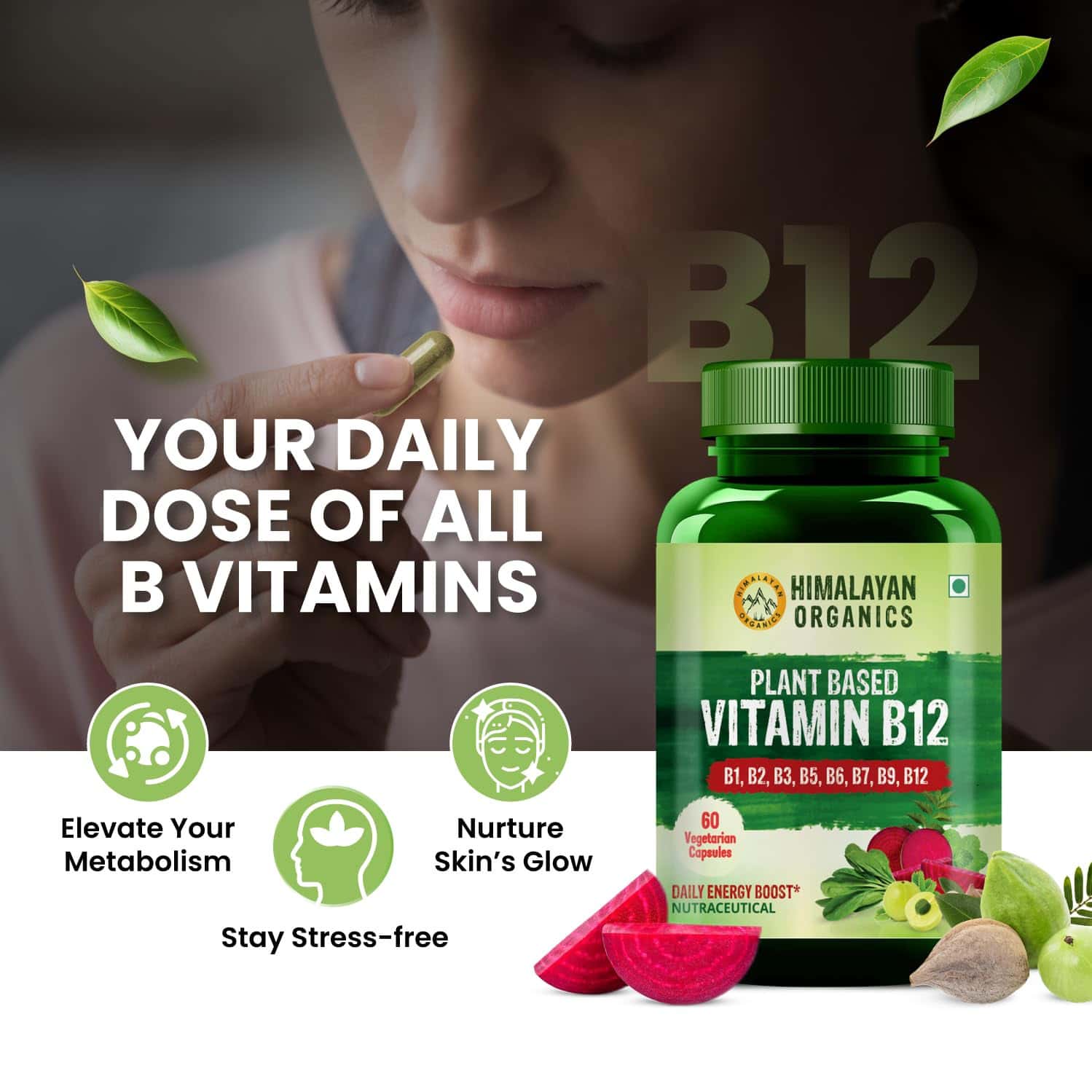 Buy HIMALAYAN ORGANICS PLANT BASED VITAMIN B12 NATURAL- 60 VEG CAPSULES ...