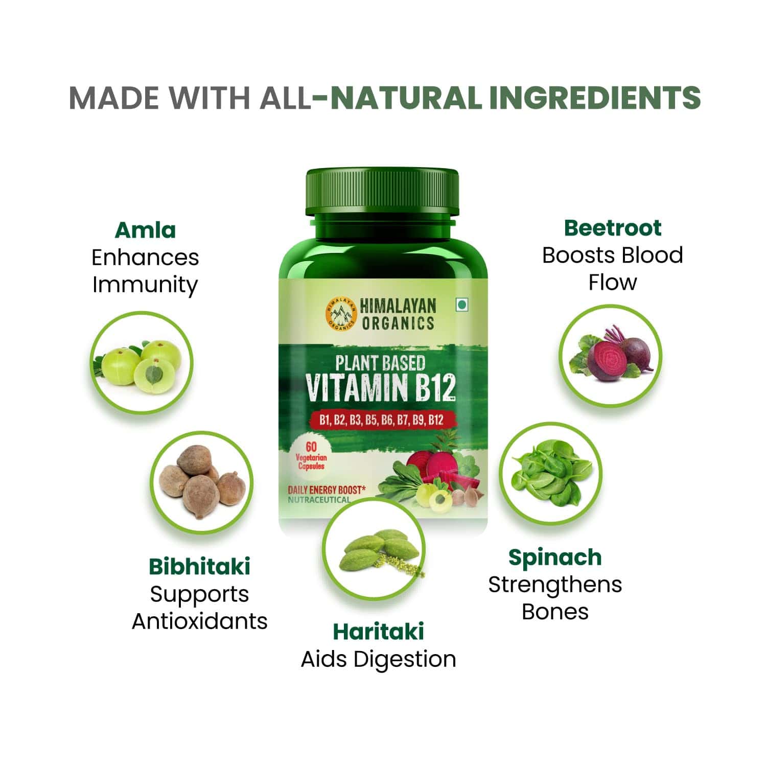 Buy HIMALAYAN ORGANICS PLANT BASED VITAMIN B12 NATURAL- 60 VEG CAPSULES ...