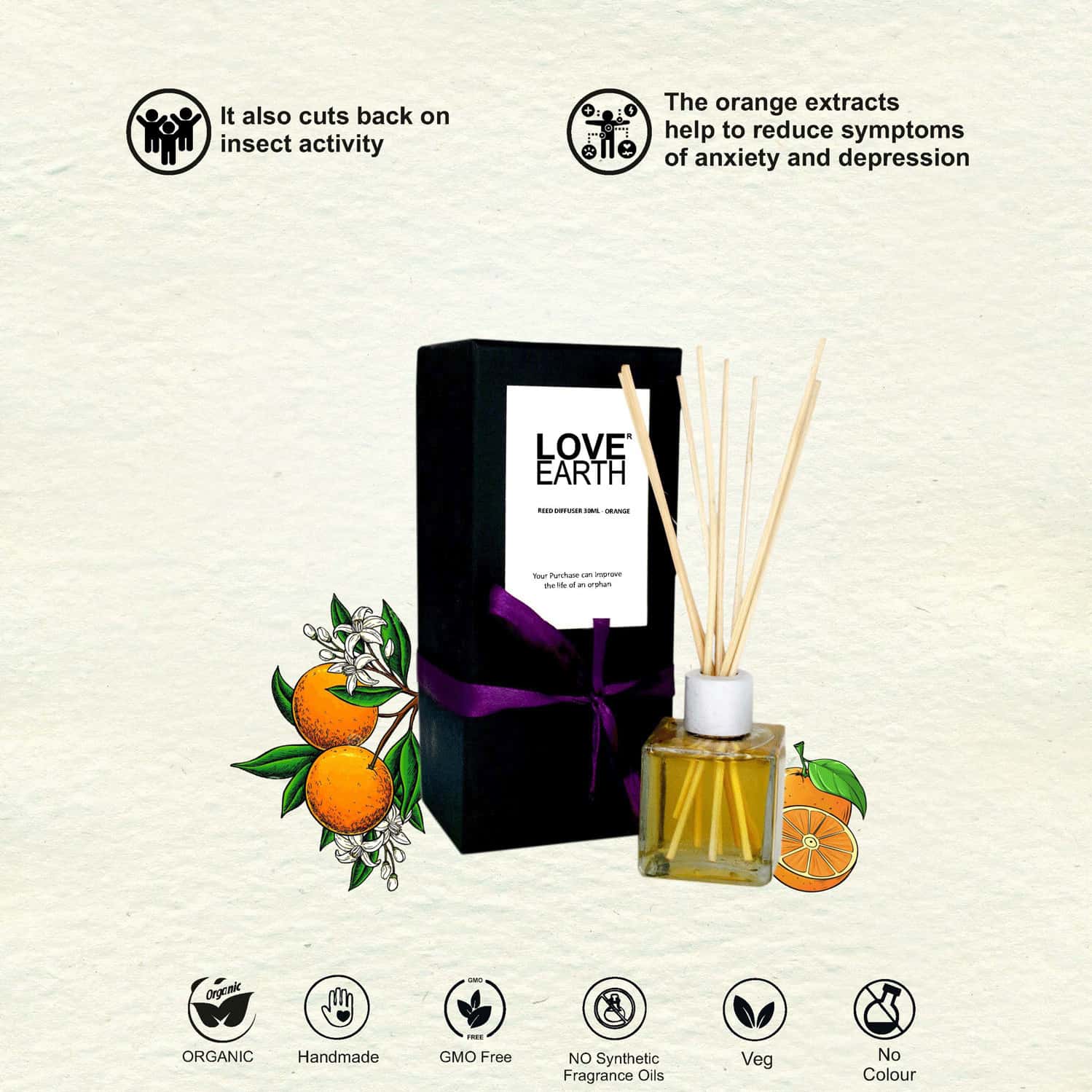 Buy LOVE EARTH REED DIFFUSER- ORANGE Online & Get Upto 60% OFF at PharmEasy