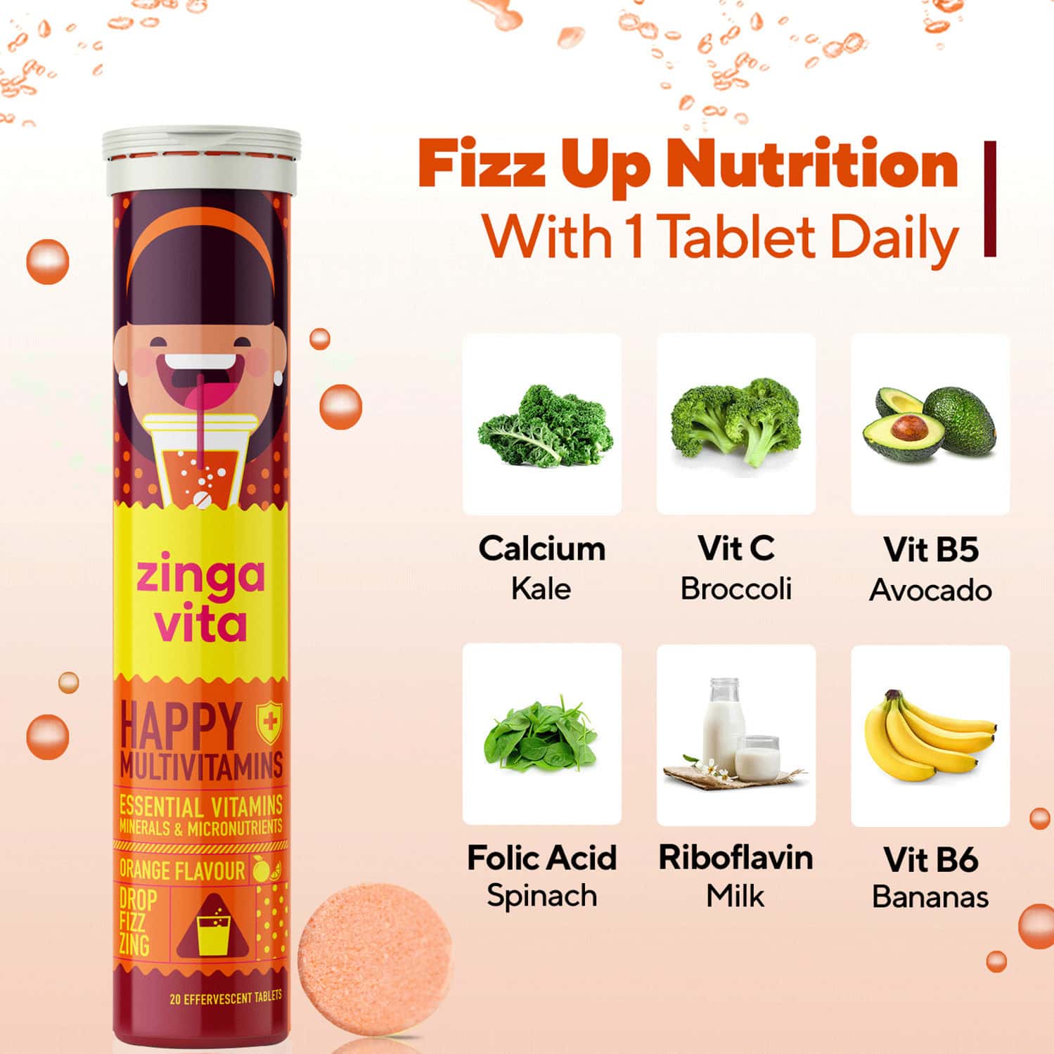 Buy ZINGAVITA MULTIVITAMIN FOR KIDS HEALTHY GROWTH IMMUNITY BOOSTER 20 ...