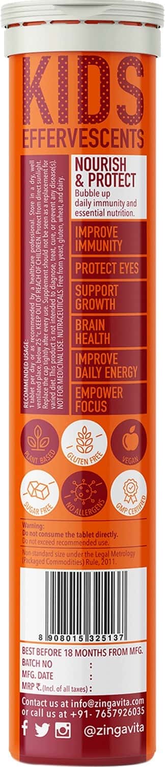 Buy ZINGAVITA MULTIVITAMIN FOR KIDS HEALTHY GROWTH IMMUNITY BOOSTER 20 ...
