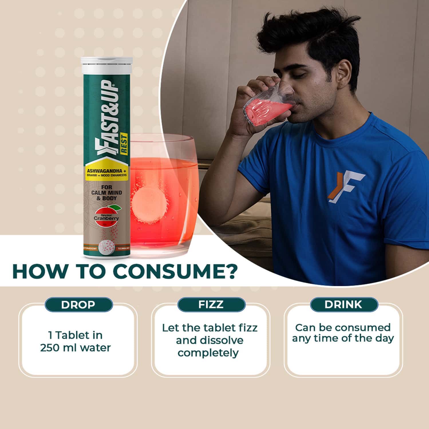 Buy FAST&UP REST | WORLD'S BEST ASHWAGANDHA KSM 66 |CRANBERRY FLAVOUR ...