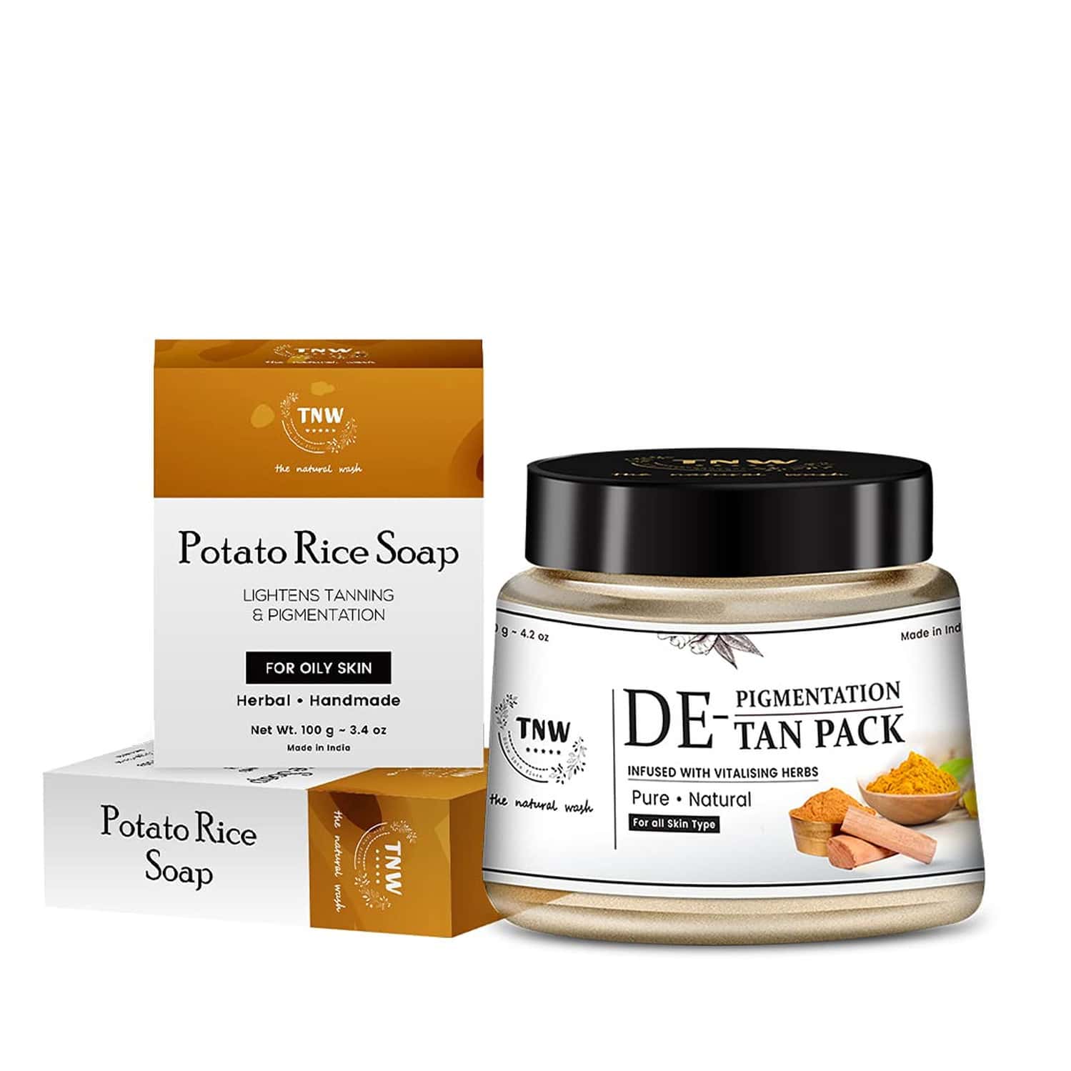 Buy TNW-THE NATURAL WASH DE PIGMENTATION TAN PACK(120G) AND POTATO RICE ...