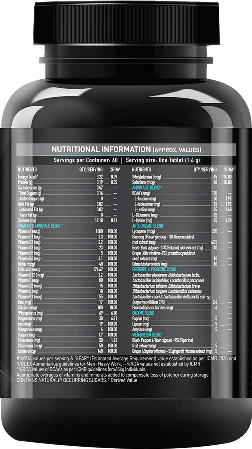 Buy MUSCLEBLAZE MB-VITE MULTIVITAMIN FOR IMMUNITY-100% RDA OF VIT C D ...