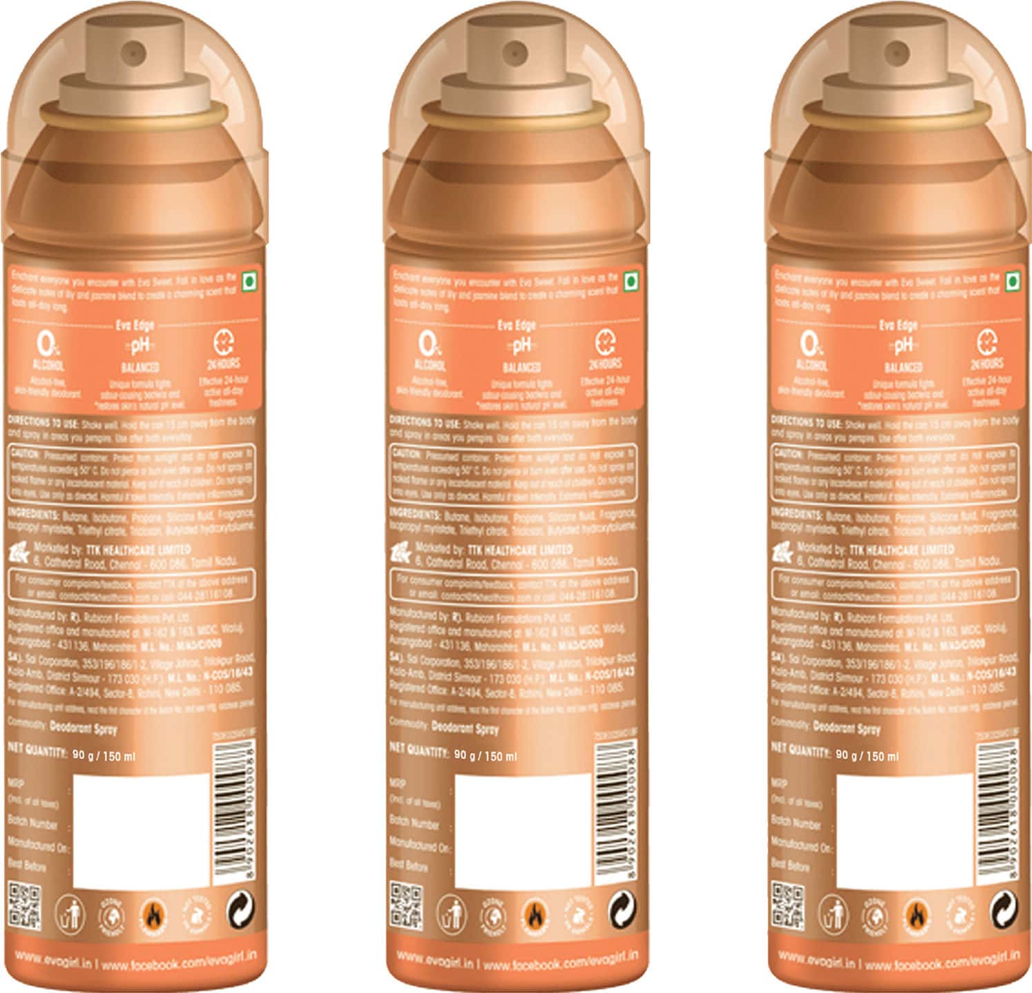 Buy EVA PERFUMED DEODRANT SKINFRIENDLY BODY SPRAY FOR WOMAN SWEET 150ML ...