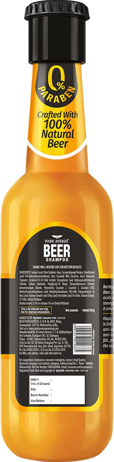 Buy PARK AVENUE BEER SHAMPOO DAMAGE FREE 180 ML Online & Get Upto 60% ...