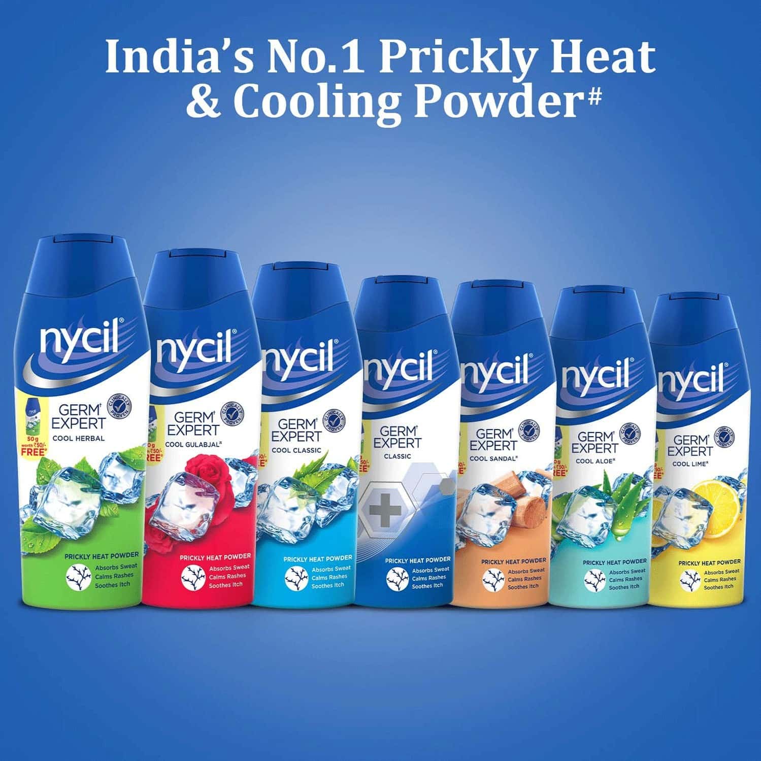 Buy NYCIL COOL GULABJAL PRICKLY HEAT TALCUM POWDER, 150GM (COOL HERBAL ...