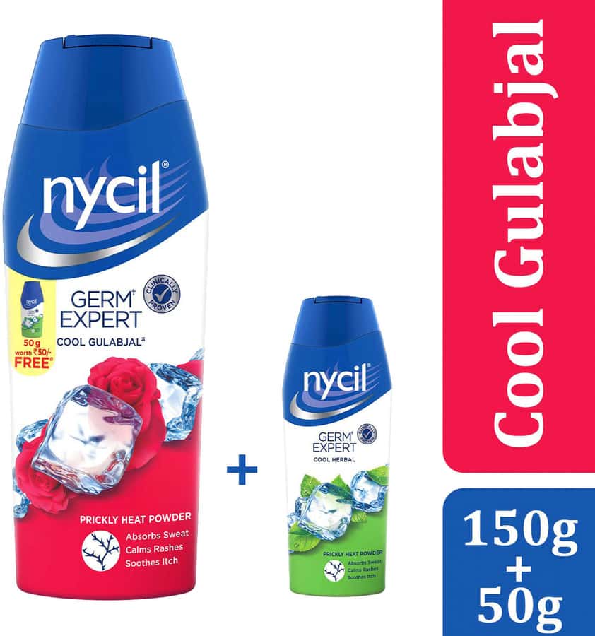 Buy NYCIL COOL HERBAL PRICKLY HEAT TALCUM POWDER | 150G (GET NYCIL COOL ...
