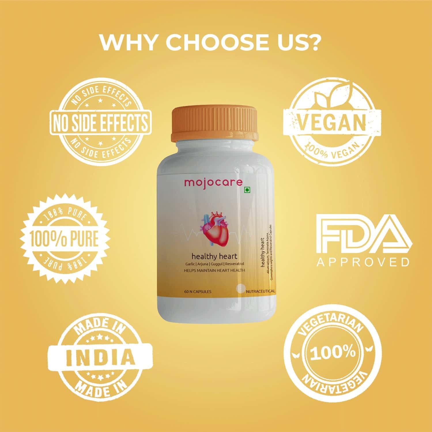 Buy MOJOCARE HEALTHY HEART FOR CARDIOVASCULAR SUPPORT 60 CAPSULE Online ...