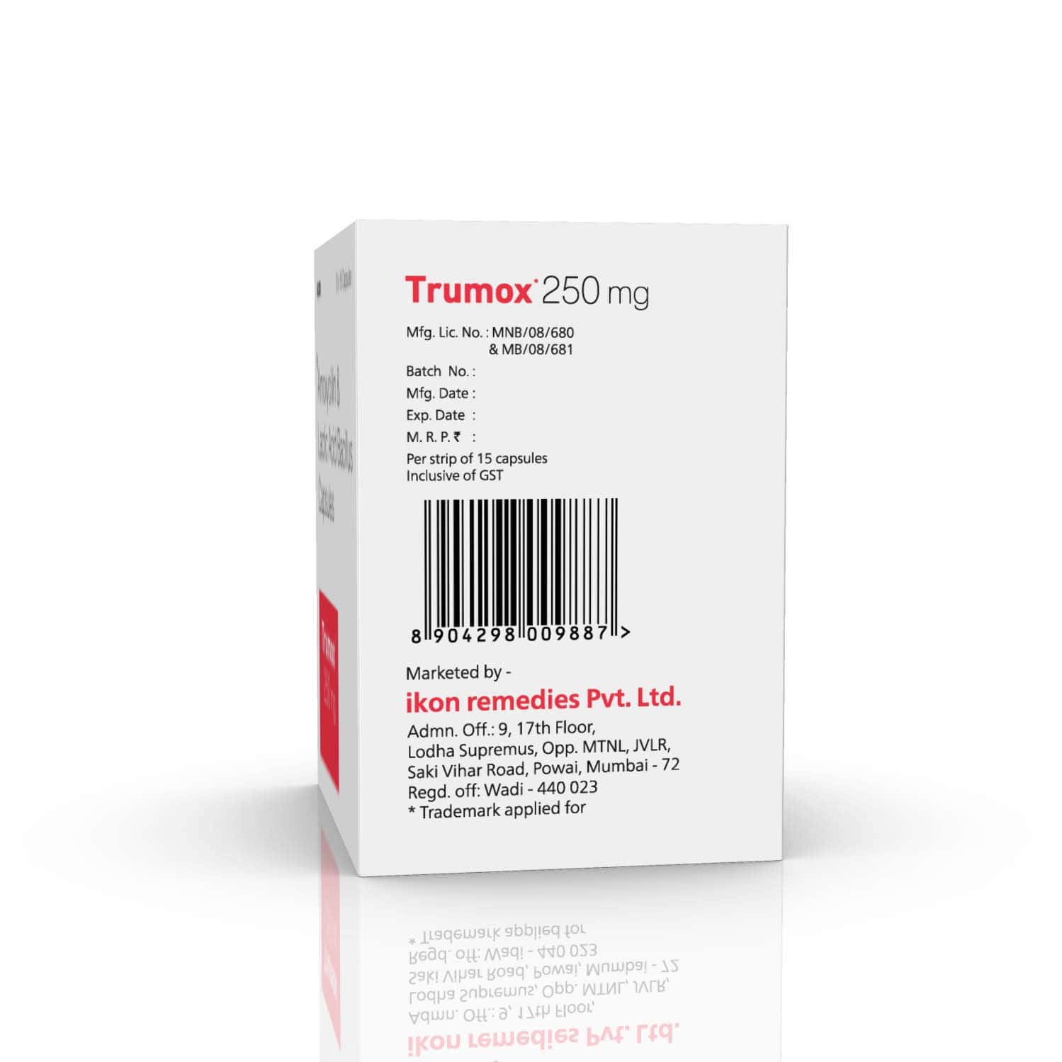 Buy TRUMOX 250 MG CAPSULES Online & Get Upto 60% OFF at PharmEasy