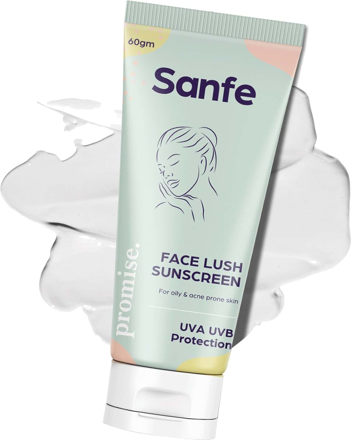 Buy SANFE PROMISE FACE LUSH SUNSCREEN FOR OILY & ACNE PRONE SKIN 60GM ...