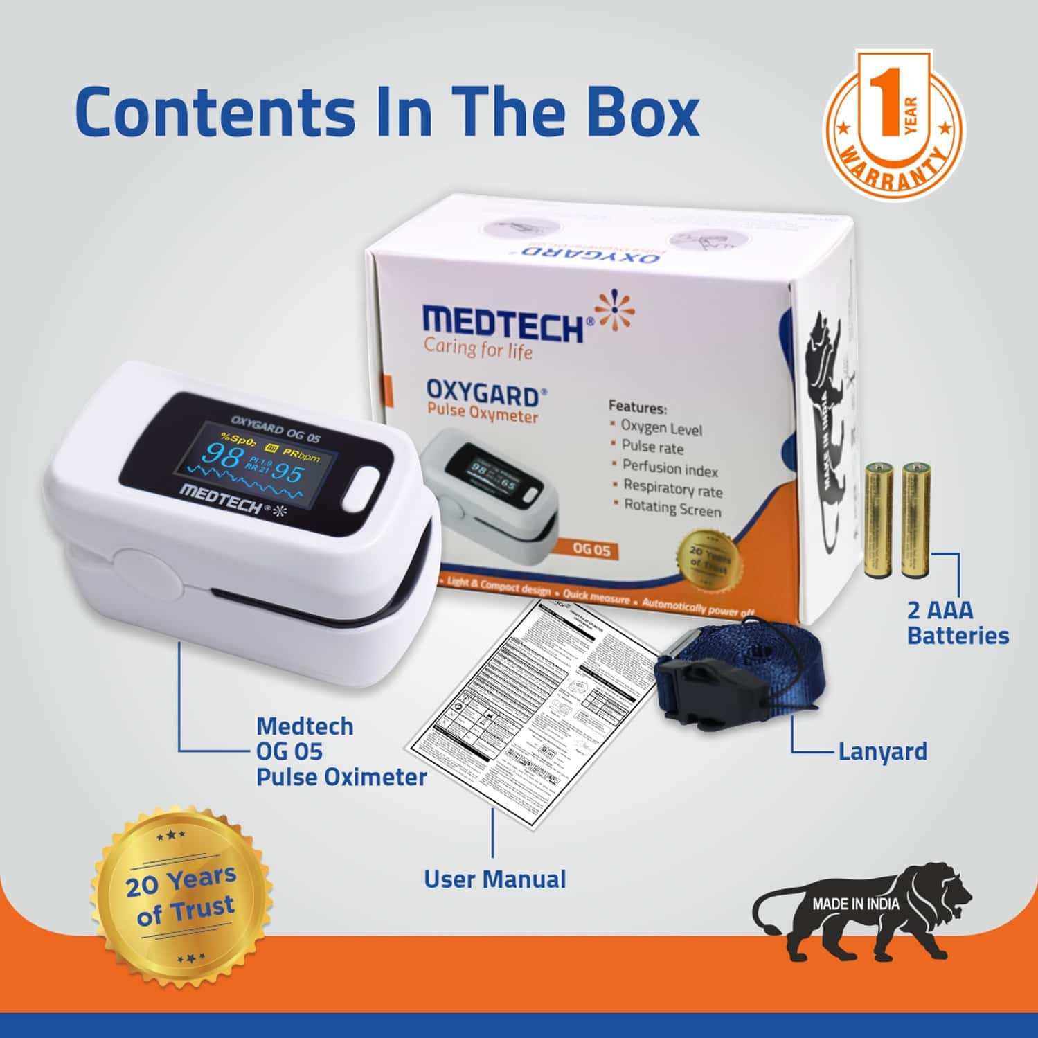 Buy MEDTECH PULSE OXIMETER OG 05 Online & Get Upto 60% OFF at PharmEasy