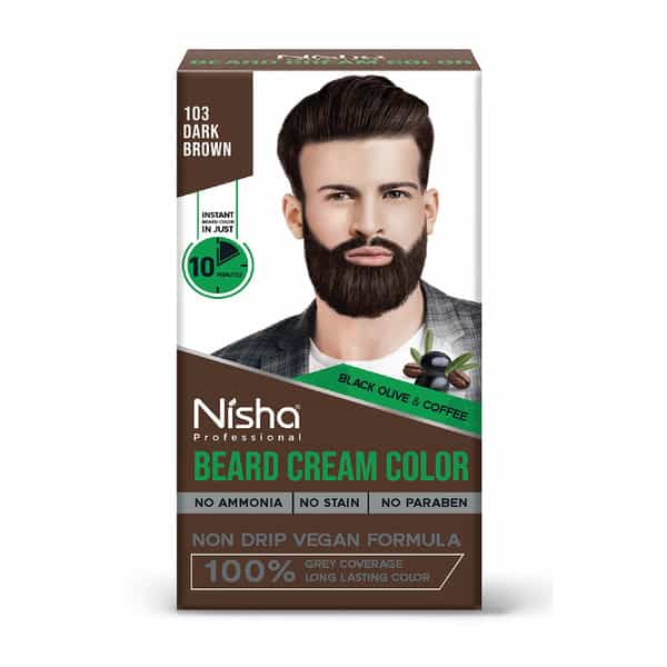 Buy NISHA BEARD COLOUR FOR MEN DARK BROWN 40G | PROFESSIONAL BEARD HAIR ...