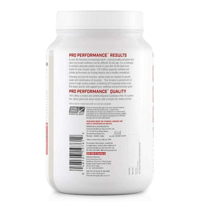 Buy GNC PRO PERFORMANCE 100% WHEY PROTEIN POWDER, 907 G | 24G PROTEIN ...