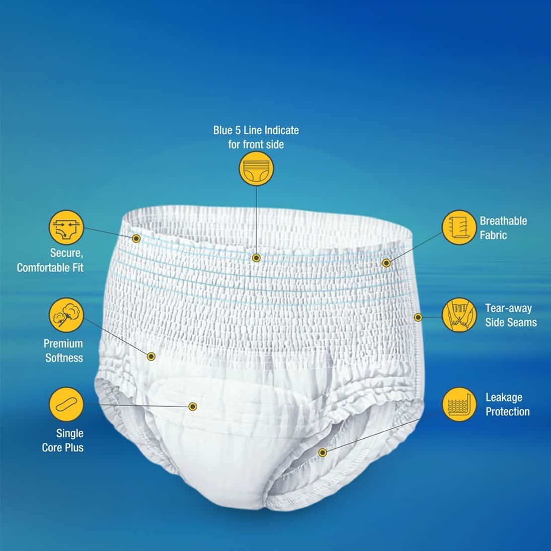 Buy EASYCARE ADULT DIAPER PANTS (PULL UP) PACK OF 10 MEDIUM (75 X 110 ...
