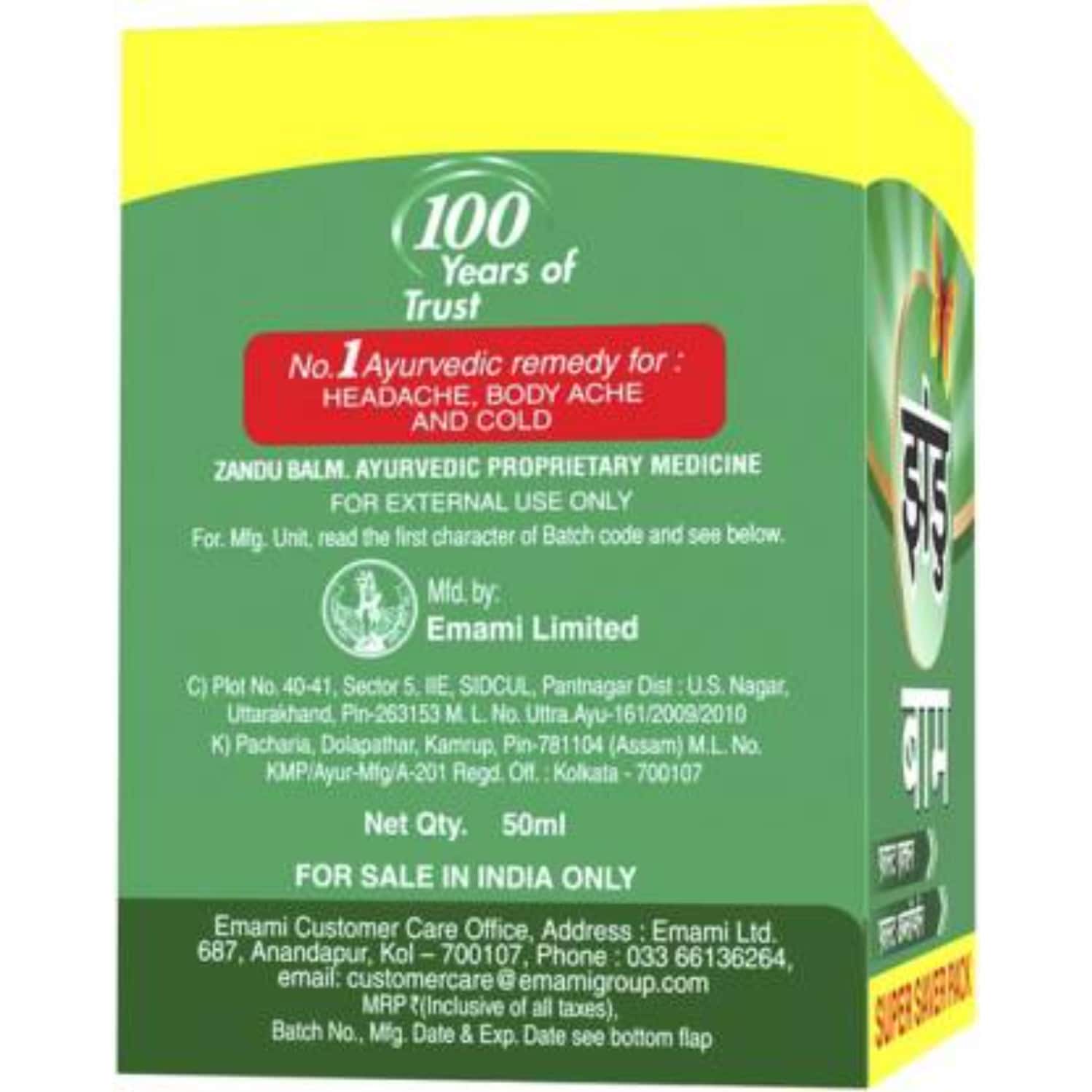 Buy ZANDU PAIN RELIEF BALM BOTTLE OF 50 ML Online & Get Upto 60% OFF at ...