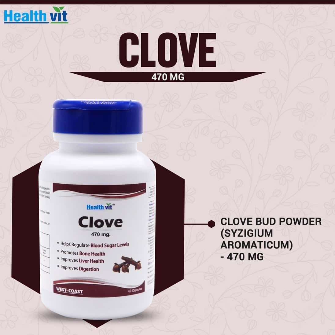 Buy HEALTHVIT CLOVE 470 MG -60 CAPSULES Online & Get Upto 60% OFF at ...