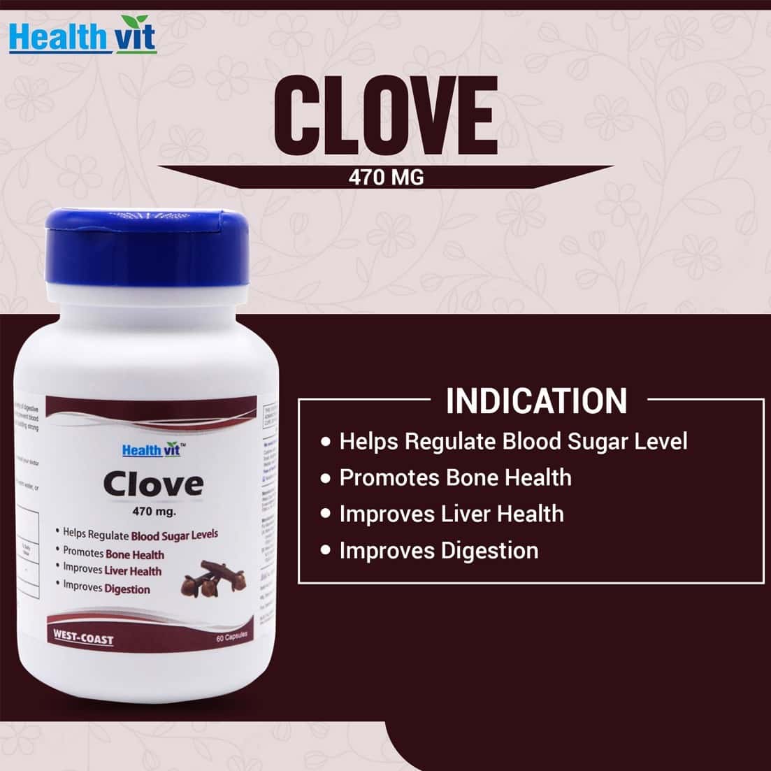 Buy HEALTHVIT CLOVE 470 MG -60 CAPSULES Online & Get Upto 60% OFF at ...