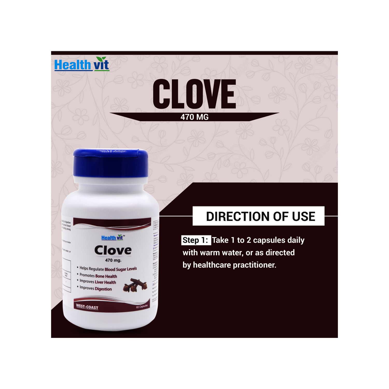 Buy HEALTHVIT CLOVE 470 MG -60 CAPSULES Online & Get Upto 60% OFF at ...