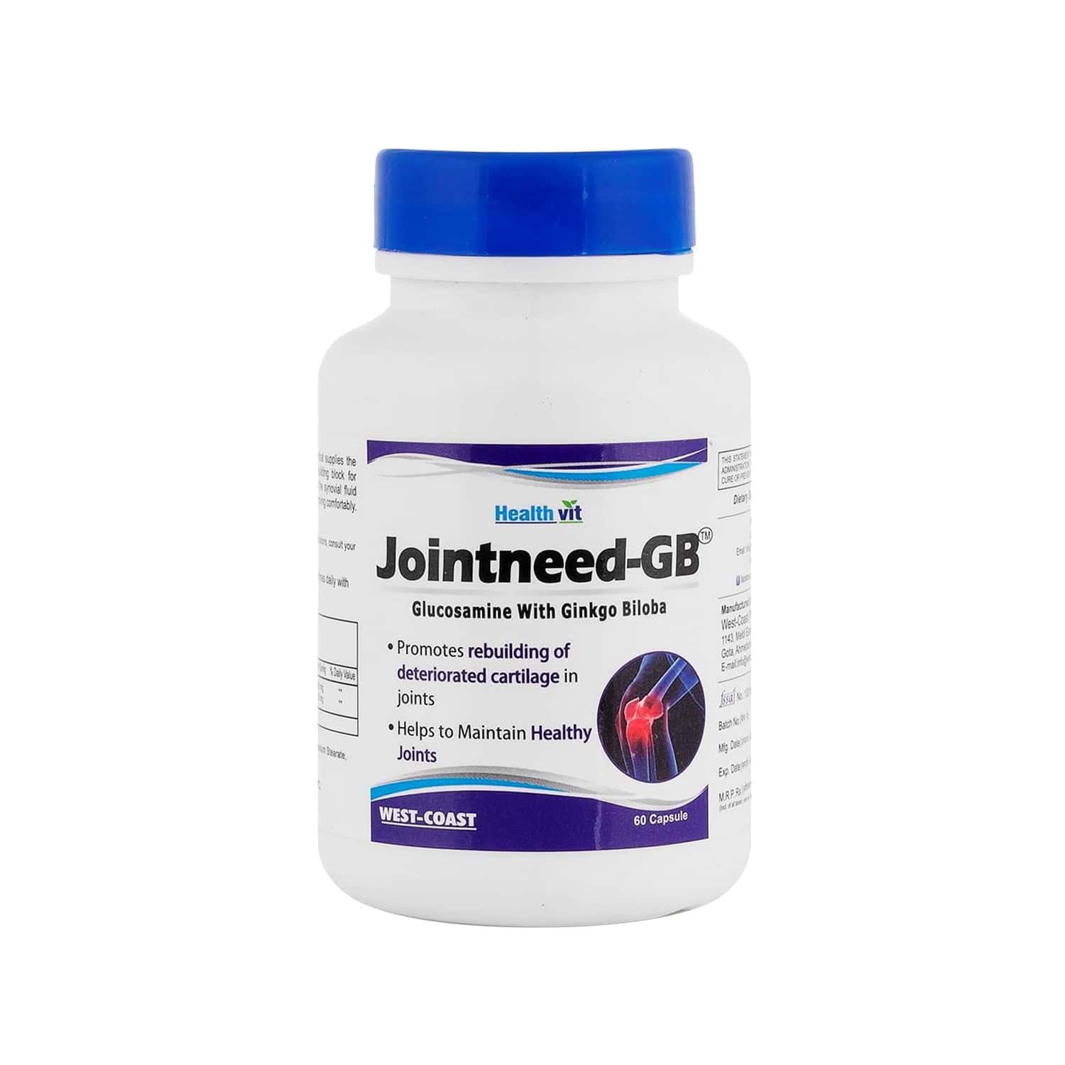 Buy Healthvit Jointneed-750 Glucosamine Sulphate 750 Mg Joint Health ...