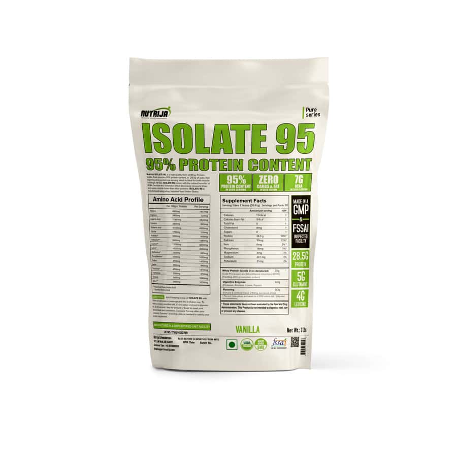 Buy NUTRIJA WHEY PROTEIN ISOLATE 95% [ZERO CARB, ZERO FAT WITH ...