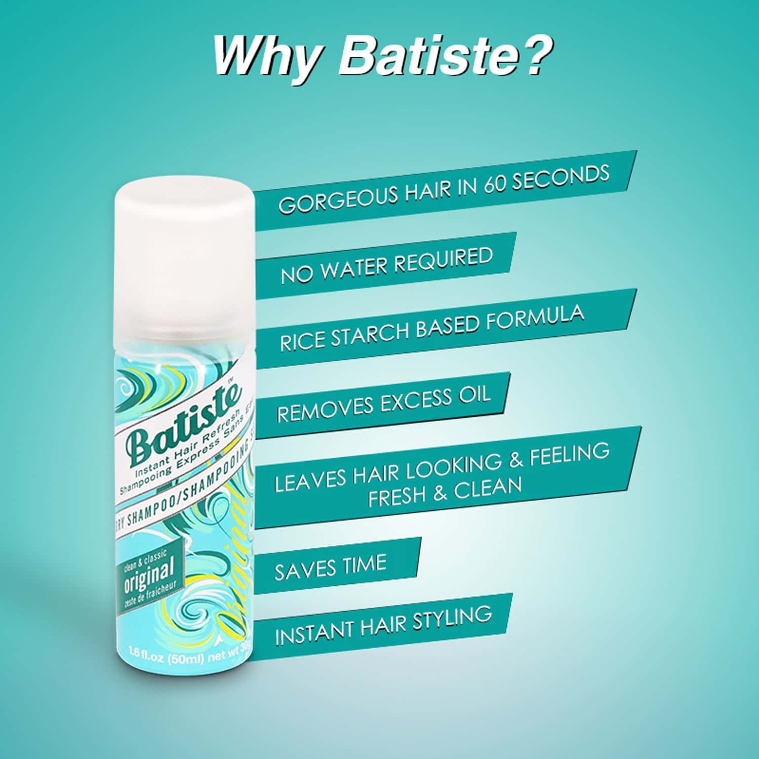 Buy BATISTE INSTANT HAIR REFRESH DRY SHAMPOO - CLEAN & CLASSIC ORIGINAL ...