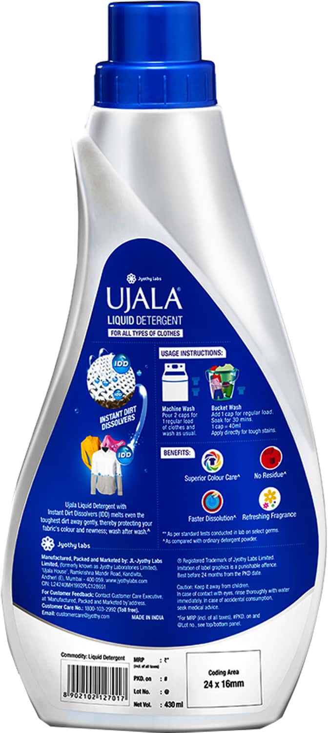 Buy UJALA LIQUID DETERGENT 430ML Online & Get Upto 60% OFF at PharmEasy