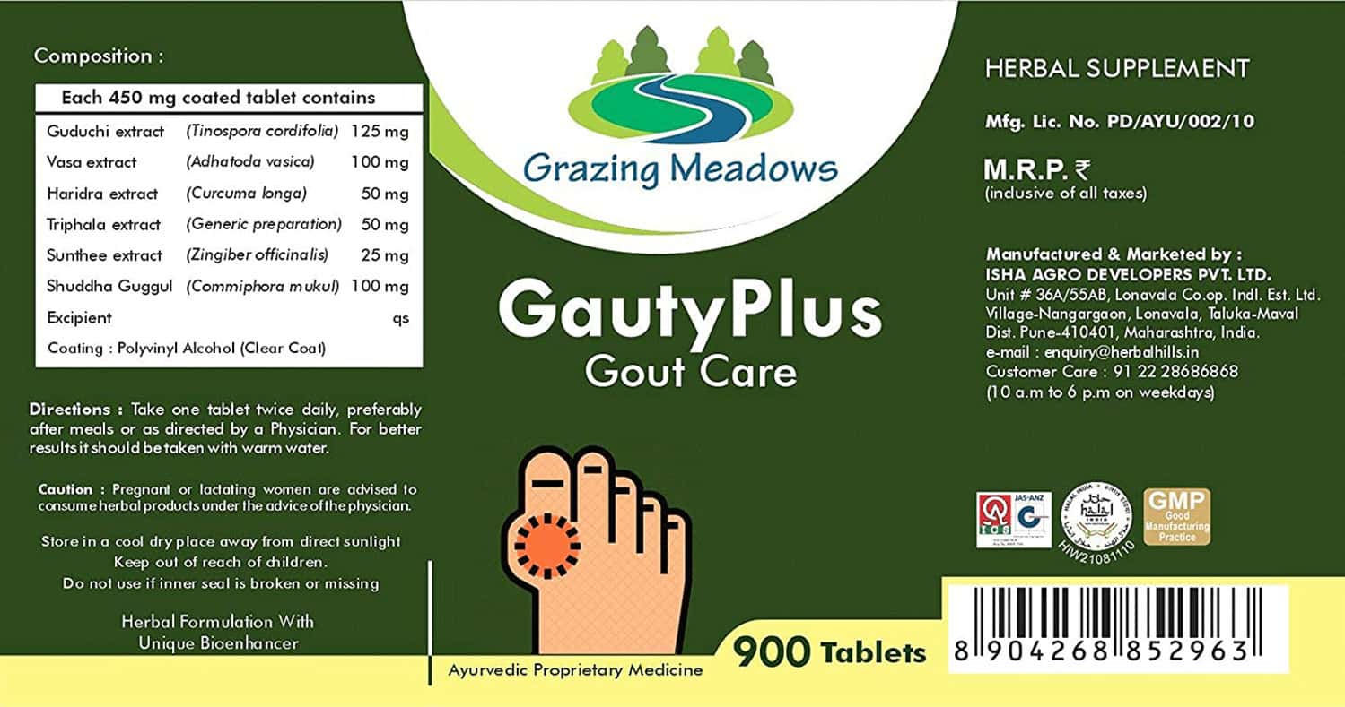 Buy GRAZING MEADOWS GAUTY PLUS 900 TABLETS NATURAL SUPPLEMENT FOR GAUT ...