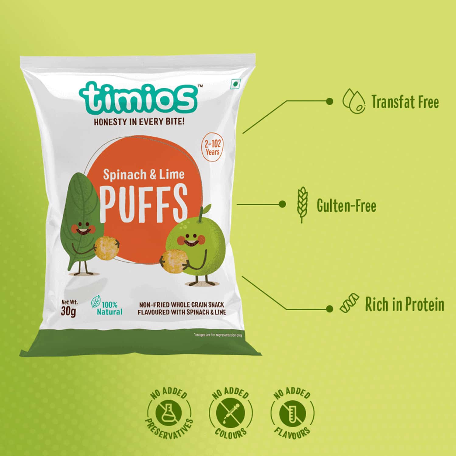 Buy TIMIOS SPINACH & LIME - PUFFS Online & Get Upto 60% OFF at PharmEasy