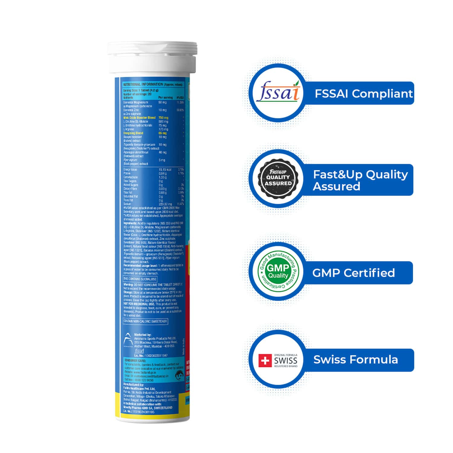 Buy FAST&UP MAN EXTEND | 20 EFFERVESCENT TABLETS COLA FLAVOR Online ...