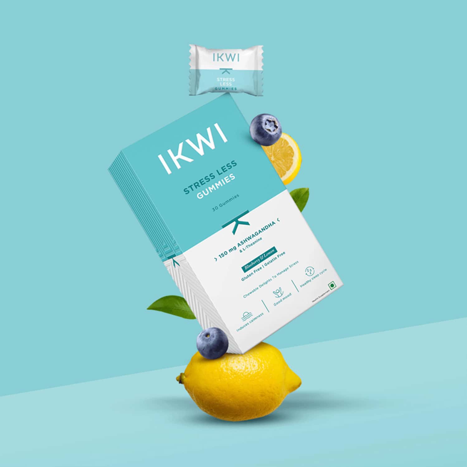 Buy IKWI STRESS LESS GUMMIES WITH 150 MG ASHWAGANDHA & L-THEANINE ...