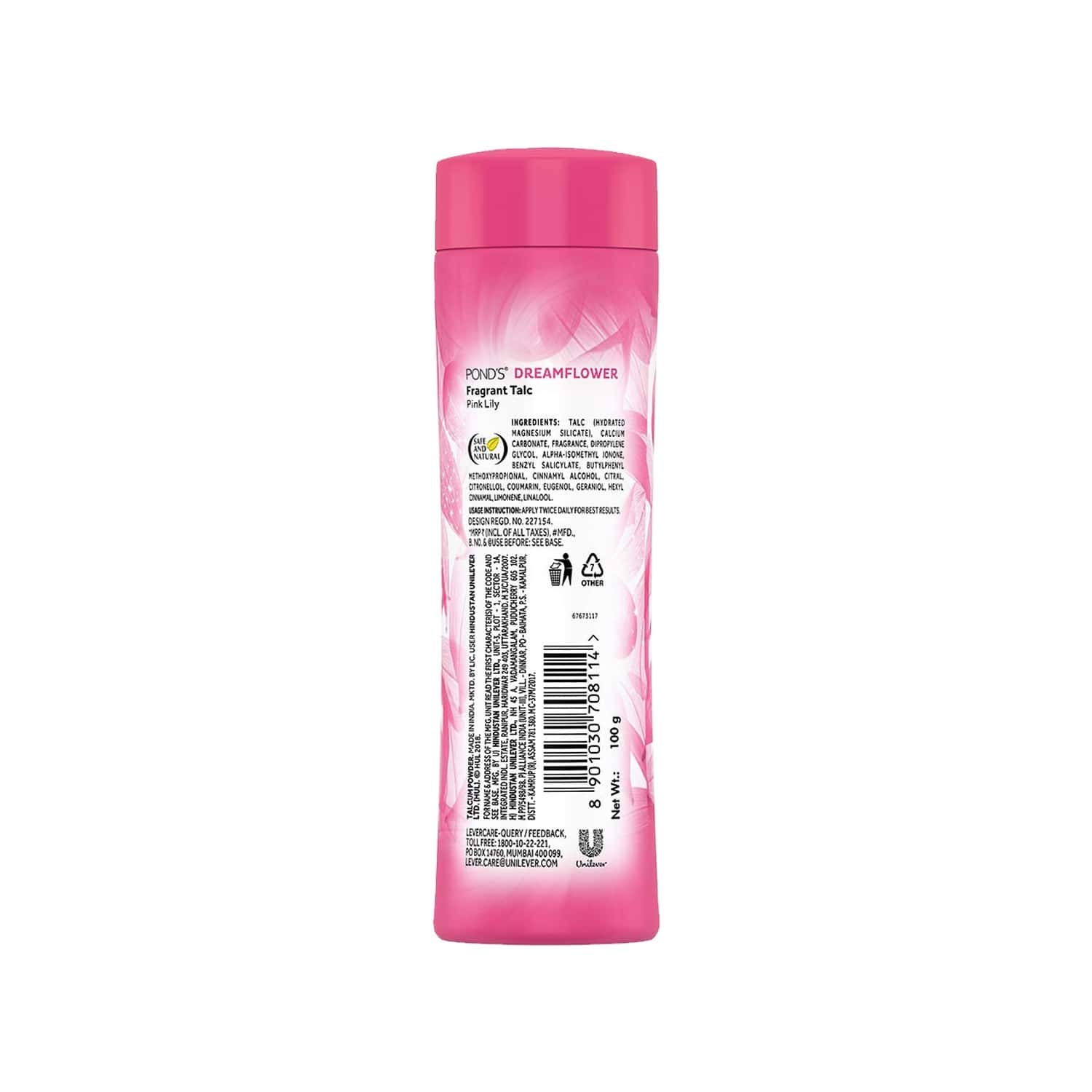 Buy Pond'S Dreamflower Fragrant Talcum Powder, Pink Lily-100 G Online ...