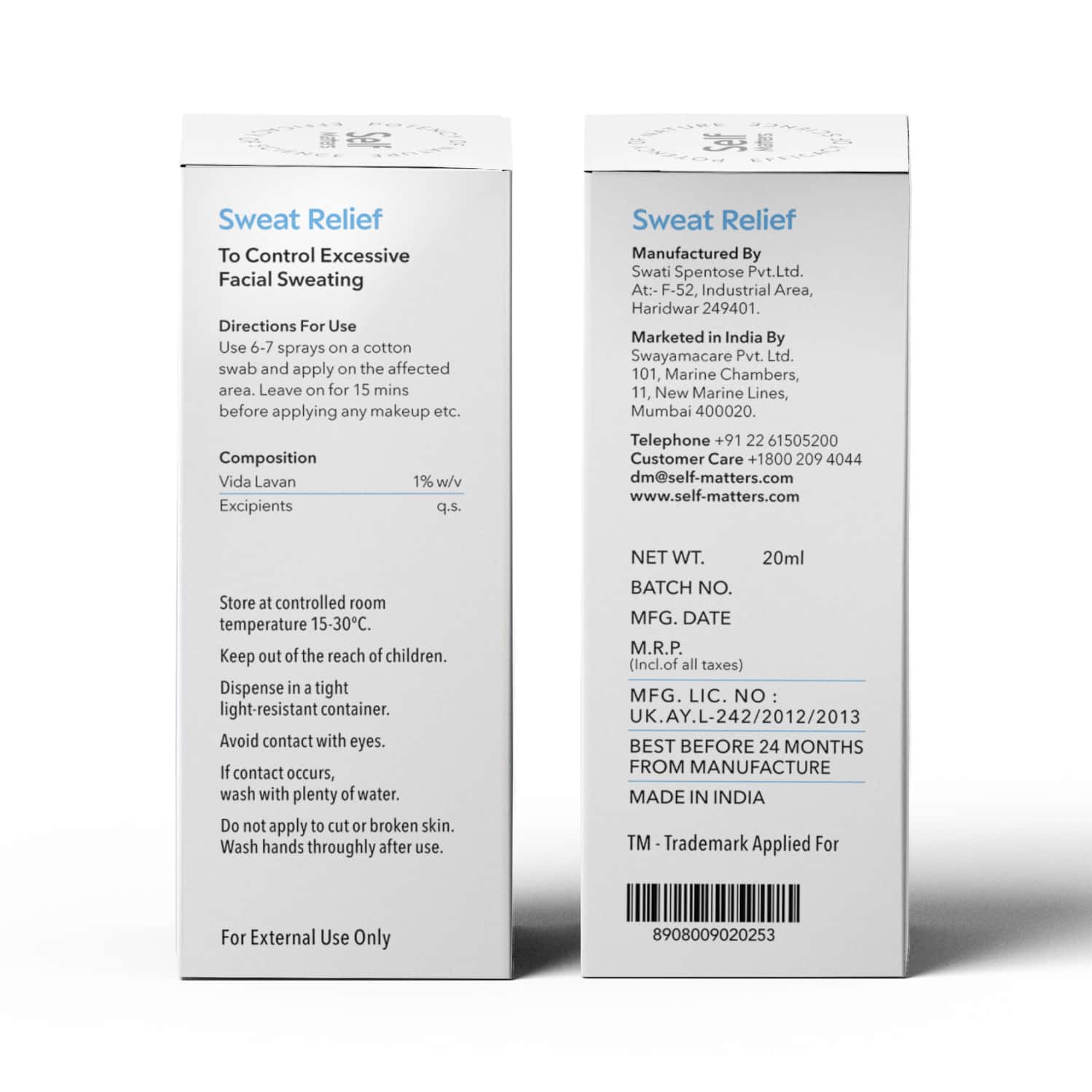 Buy SELF MATTERS SWEAT RELIEF SPRAY - 20ML Online & Get Upto 60% OFF at ...