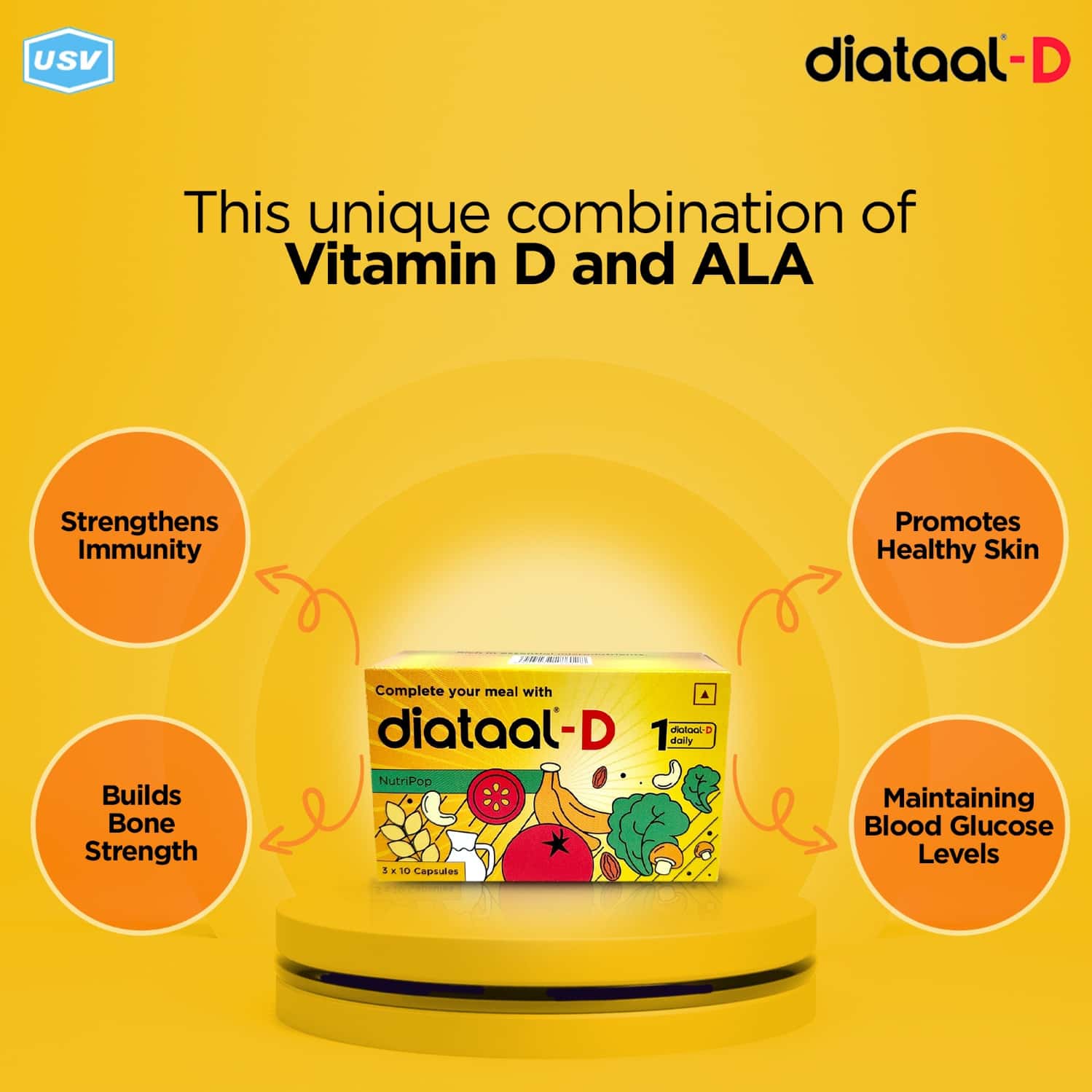 Buy DIATAAL-D MULTIVITAMIN WITH VITAMIN D FOR HEART HEALTH & STRONG ...