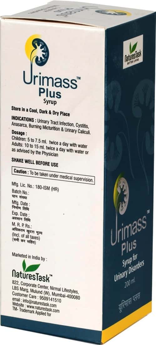 Buy NATURESTASK URIMASS PLUS SYRUP FOR URINARY TRACT INFECTION - 200ML ...