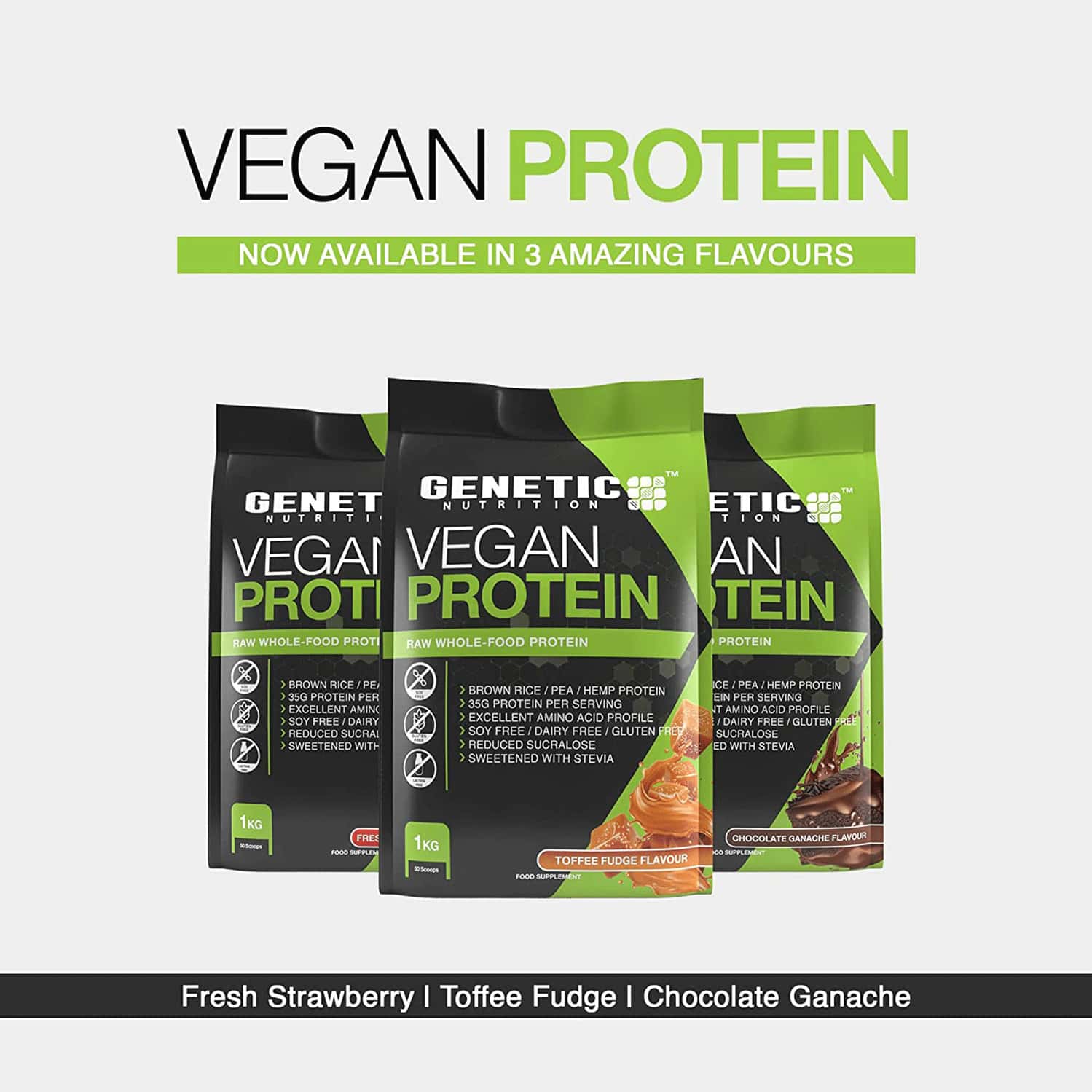 Buy GENETIC NUTRITION VEGAN PROTEIN PREMIUM PLANT PROTEIN WITH COMPLETE ...