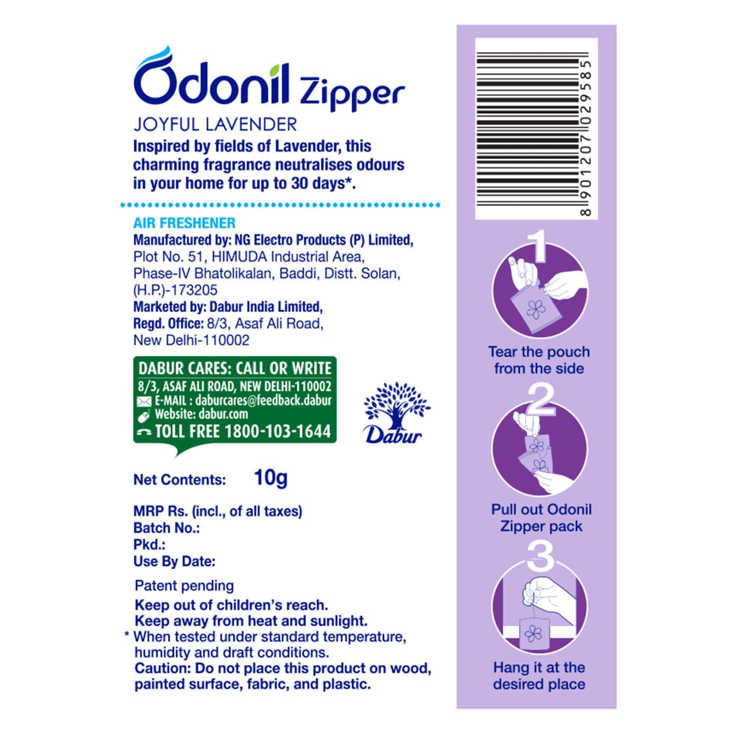 Buy DABUR ODONIL ZIPPER LAVENDER 10GM Online & Get Upto 60% OFF at ...