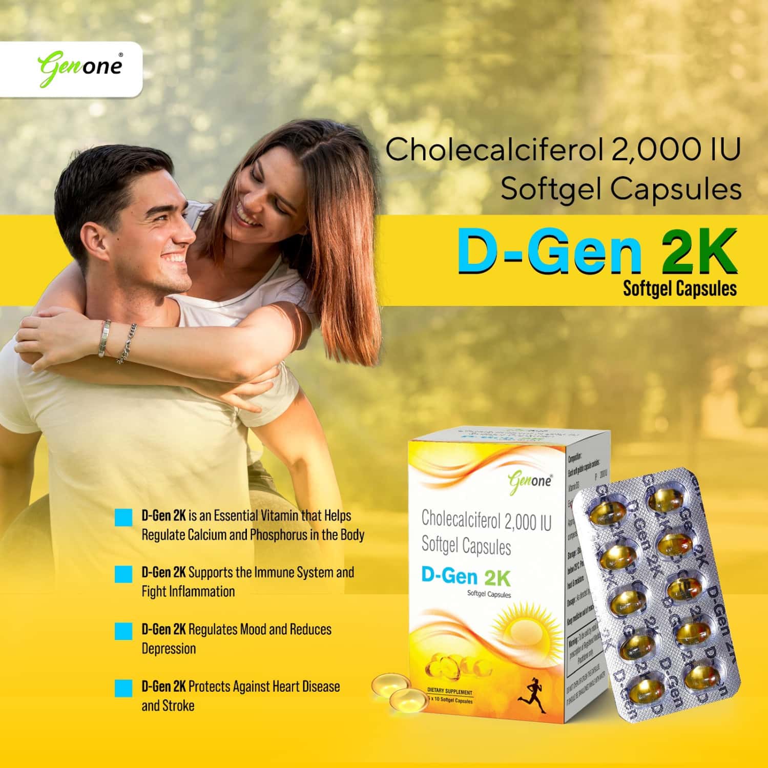 Buy GENONE DGEN 2K VITAMIN D3 CAPSULES FOR STRONG BONES AND IMMUNITY ...