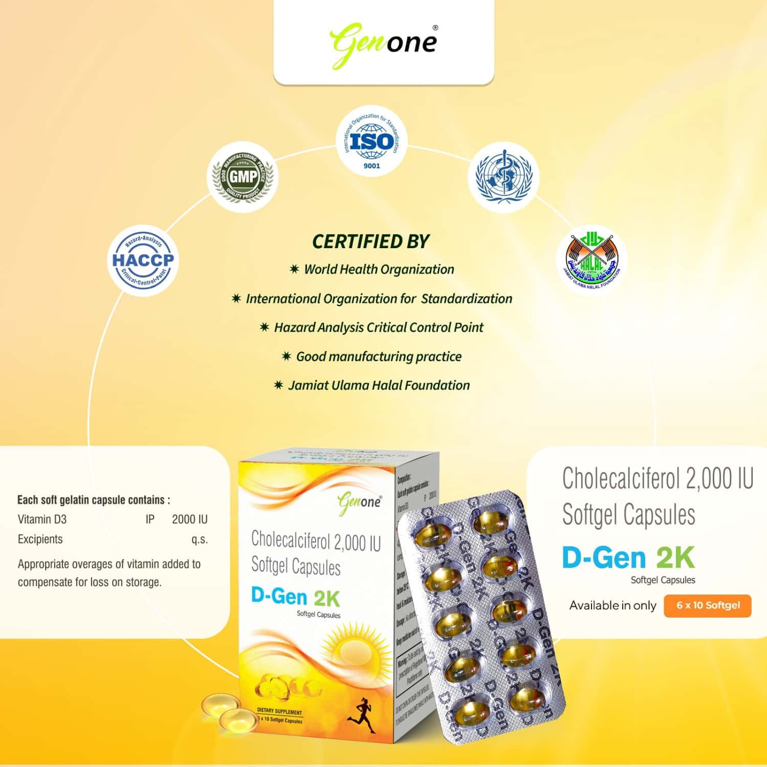 Buy GENONE DGEN 2K VITAMIN D3 CAPSULES FOR STRONG BONES AND IMMUNITY ...