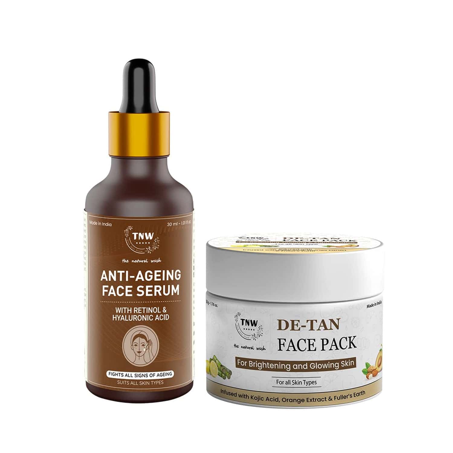 Buy TNW-THE NATURAL WASH DE-TAN FACE PACK & ANTI-AGEING FACE SERUM FOR ...