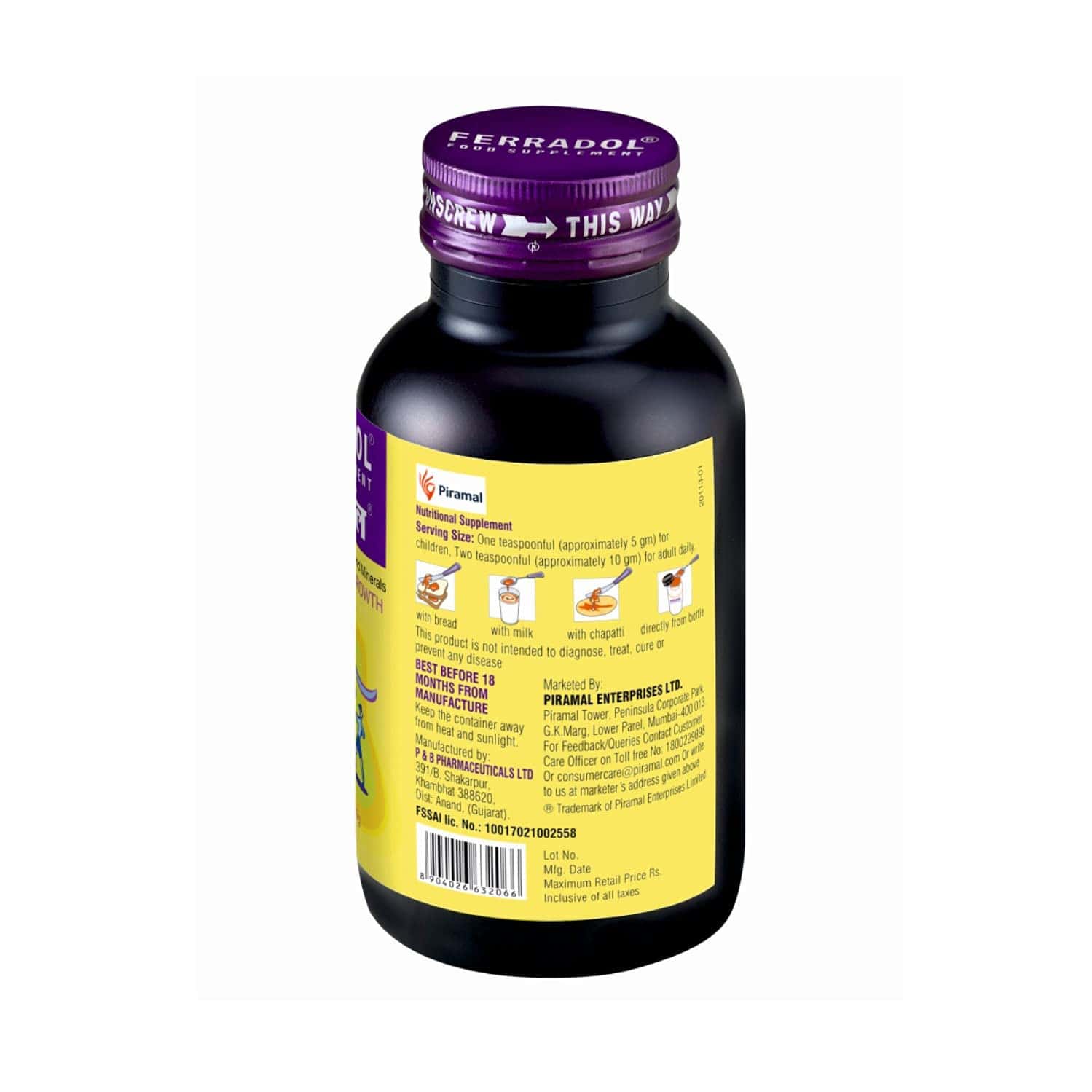 Buy FERRADOL HEALTH AND FOOD SUPPLEMENT WITH IRON, VITAMINS, CALCIUM ...