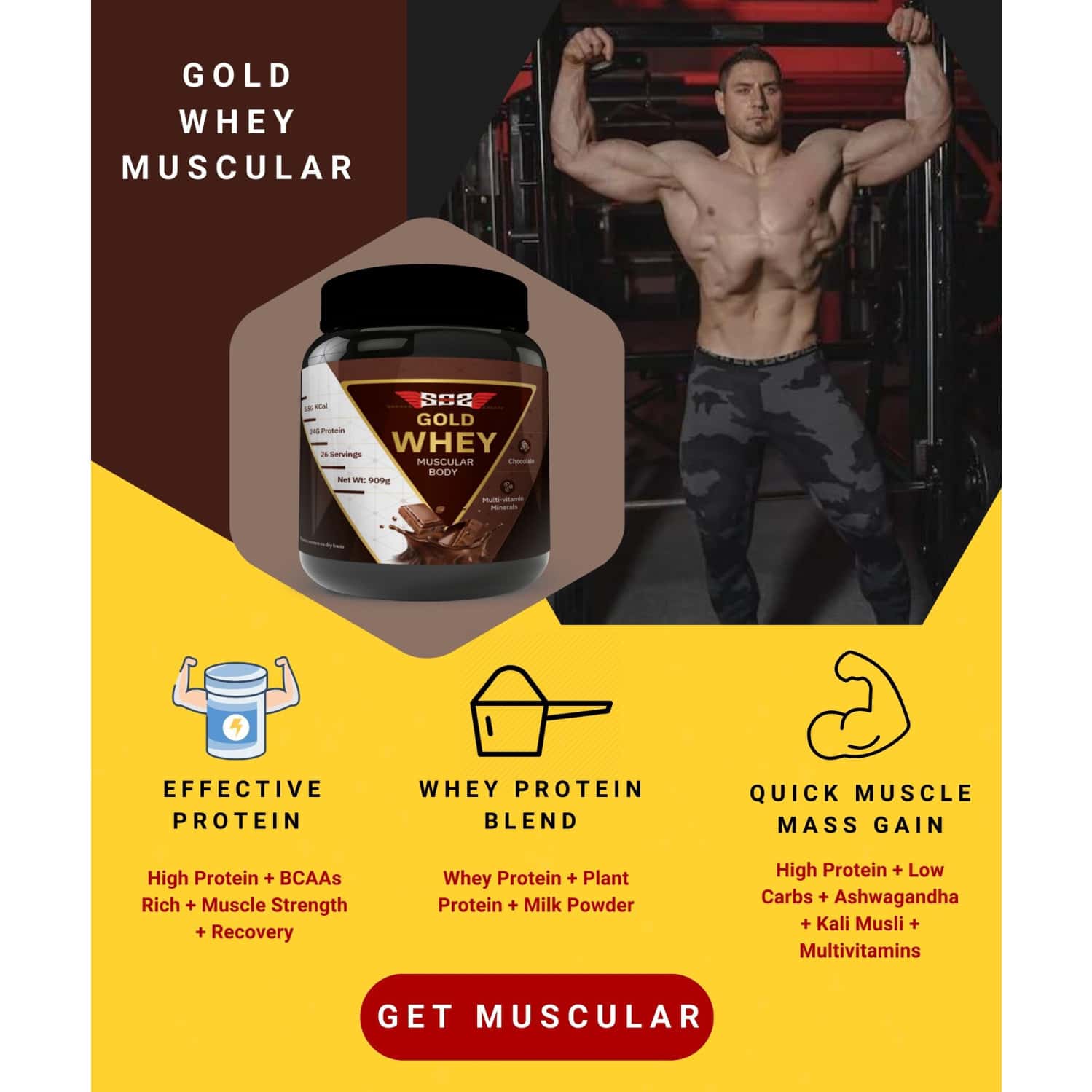 Buy SOS NUTRITION GOLD WHEY PROTEIN MEN HERBS MULTIVITAMINS WITH CARB ...