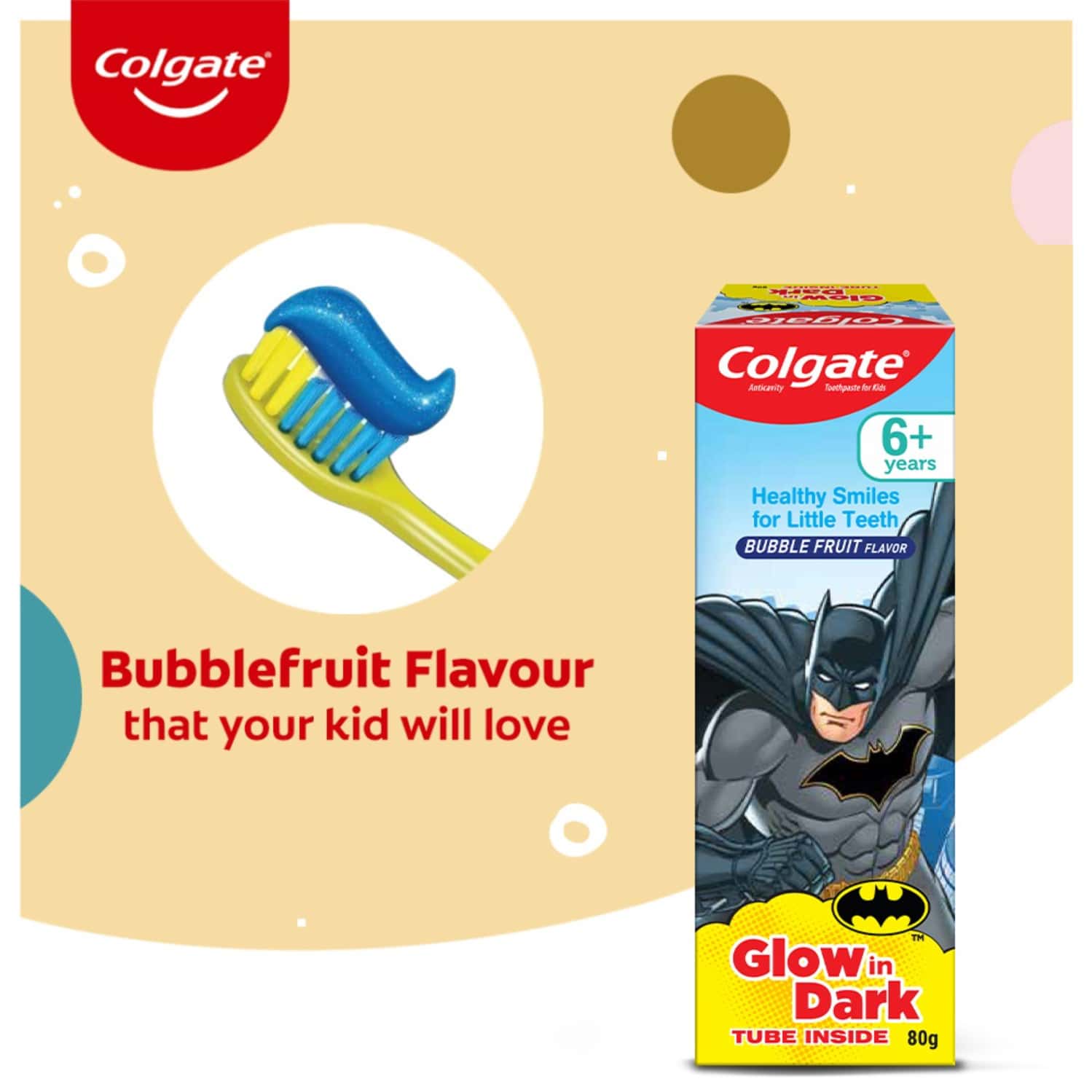 Buy COLGATE ANTICAVITY KIDS BATMAN BUBBLE FRUIT TOOTHPASTE (6+ YEARS ...