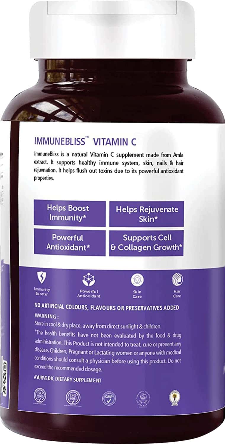 Buy BLISS WELLNESS IMMUNITY BOOSTER NATURAL VITAMIN C SUPPLEMENT -60 VEG TABLETS Online & Get ...