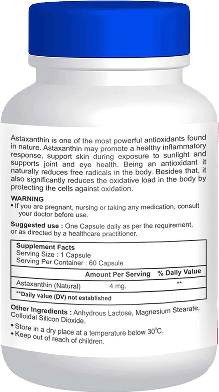Buy HEALTHVIT ASTAXANTHIN 4 MG 60 CAPSULES FOR CELLULAR PROTECTION ...