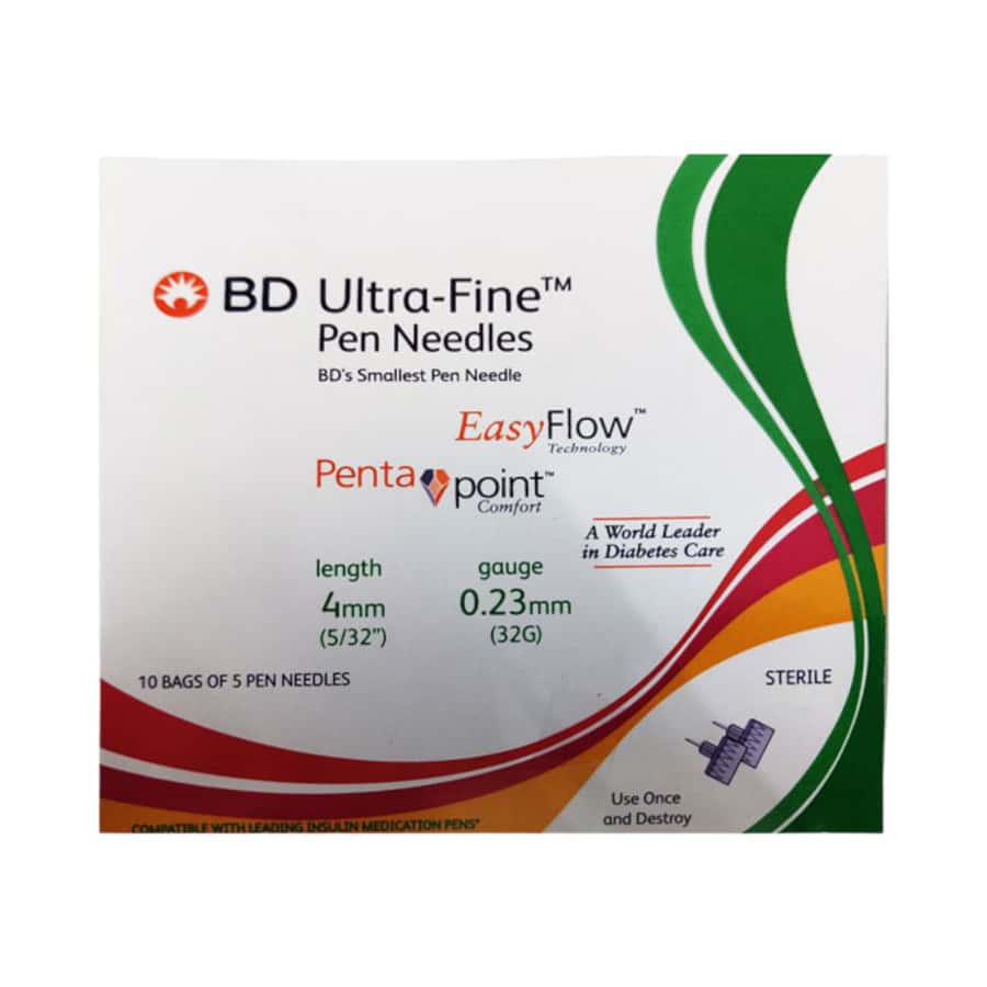 Buy BD ULTRA FINE PEN III PEN NEEDLES 4MM 32G PACK OF 50 Online & Get ...