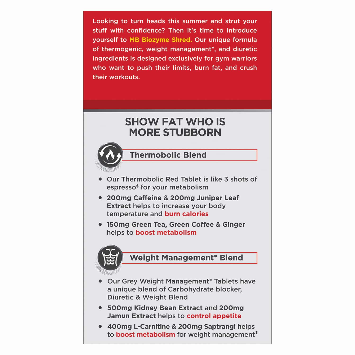 Buy MUSCLEBLAZE BIOZYME SHRED, 90 TABLETS, SUPPORTS WEIGHT MANAGEMENT ...