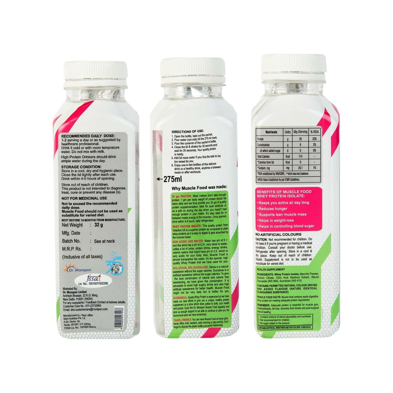 Buy Dr. Morepen Muscle Food Protein Powder, Whey Protein Isolate Muscle ...