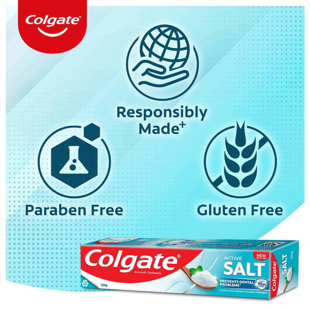 Buy COLGATE ACTIVE SALT BUY 3+1 FREE, 800G (200G X 4, PACK OF 4 ...